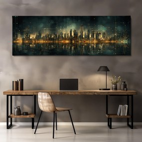 Obraz na plátně - Futuristické město - Kód civilizace FeelHappy.cz Velikost obrazu: 150 x 50 cm