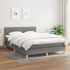 Box spring postel s matrací tmavě šedá 140x200 cm textil 3140618