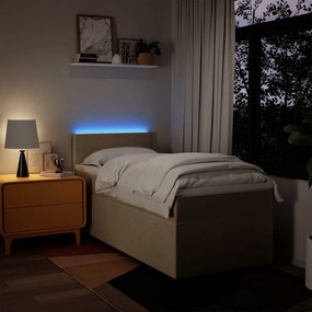 Box spring postel s matrací krémová 100 x 200 cm textil 3288097