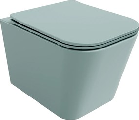 Mexen Teo, závěsné WC Rimless s WC deskou slim, duroplast, zelená matná, 30854048