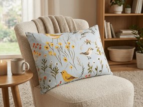 Povlak na polštář z mikrovlákna SPRING BIRDS 50x70 cm, barevný