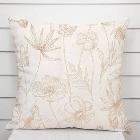 Biante Bavlněný povlak na polštář Sandra SA-425 Hnědé listy na smetanovém 60 x 60 cm