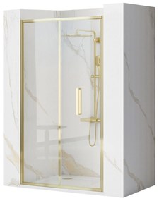 Zalamovací sprchové dveře REA RAPID FOLD pro instalaci do niky 100 cm, zlaté