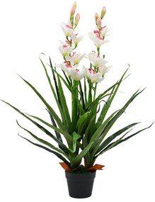 Umělá rostlina orchidej člunatec s květináčem 100 cm 245952