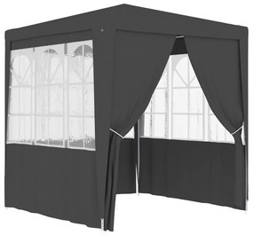 vidaXL Profesionální party stan s bočnicemi 2x2 m antracitový 90 g/m²