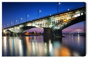 Obraz Varšavské Mosty V Noci Nedostatek Nedostatek Přírodní plátno 30x20