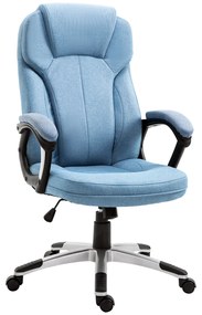 Manažerská židle Vinsetto kancelářská židle ergonomická kancelářská židle výškově nastavitelná světle modré plátno 66x75x110-120cm pro pohodlnou prác…