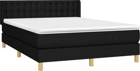 Box spring postel s matrací černá 140x200 cm textil 3130595