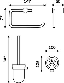 Nimco Sada k WC BORMO černá - BRC set-94WN-90