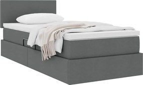 Postel s úložným prostorem a matrací Tmavě šedá 100 x 200 cm 3370426