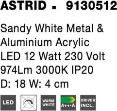 Nástěnné LED svítidlo NOVA LUCE ASTRID 6W 3000K 9130512