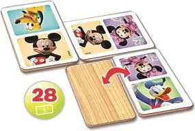 EDUCA Dřevěné domino Mickey a Minnie / 28 dílků / od 3 let