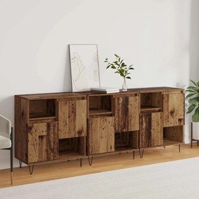 Servírovací skříň 3 ks Staré dřevo 60 x 35 x 70 cm 3394563