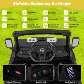 Costway Dětské elektrické autíčko s elektrickou sklápěcí korbou a dálkovým