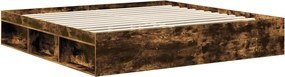 Rám postele s čelo Kouřový dub 200 x 200 cm Kompozitní dřevo 3407836