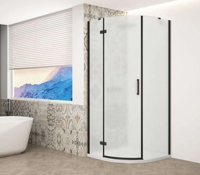 Gelco Trinity - Sprchový kout čtvrtkruhový 90x90 cm, levé, matné sklo/černá GT6590ML-B