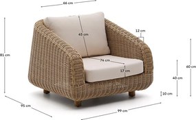 Béžové/v přírodní barvě polstrované zahradní křeslo Meria – Kave Home