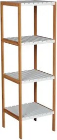MSV REGIE bambusový regál - 4 police bílý / MDF / 85 cm
