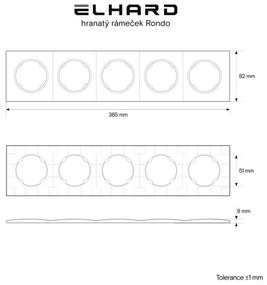 Elhard Hranatý pětirámeček Rondo, černý RD3105B
