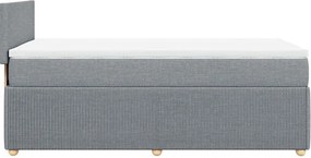 Box spring postel s matrací světle šedý 100 x 200 cm textil 3289660