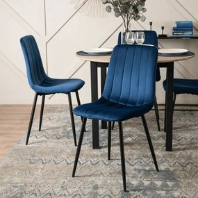 Stylová jídelní židle Arlen modrá velur