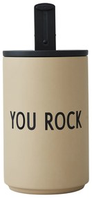 DESIGN LETTERS Termo hrnek You Rock 350 ml, béžová barva