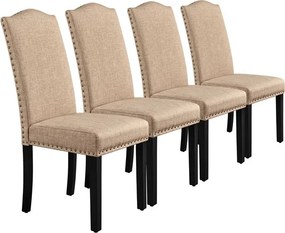 Sada 4 ks – Jídelní židle Yaheetech – khaki (257041730280)