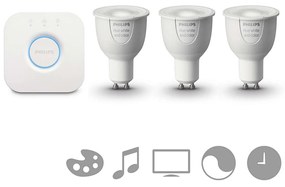 Philips HUE StarterKit 3SET LED GU10 6,5W 16 mil.barev + bridge Philips HUE inteligentní osvětlení