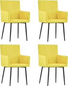 vidaXL Jídelní židle s područkami 4 ks textil [279710] Barva: Žlutá