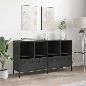 Příborník černý 135 x 39 x 73,5 cm ocel válcovaná za studena 3307161