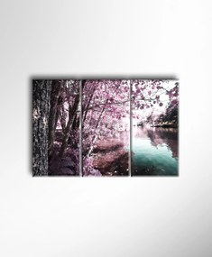 Malvis ® Obraz Jarní řeka ROZMĚR (šířka x výška): třídílný obdélník 120x80 cm