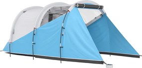 Tunelový stan Outsunny pro 5 osob, 180V x 460L x 230W cm, odolný proti UV záření, s kolíky, nosnými lany, taška, vodoodpudivý, modrý | Aosom
