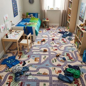 Vopi, AKCE: 200x300 cm Dětský kusový koberec Scanroad 39 - neúčtujeme odřezky z role - obšitý ze všech stran, šíře, vícebarevná, filc, dětský pokoj