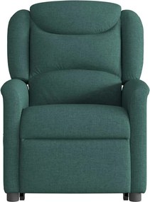 Elektrické zvedací polohovací křeslo tmavě zelené textil 3303220