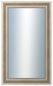 DANTIK - Zarámované zrcadlo - rozměr s rámem cca 60x100 cm z lišty KŘÍDLO velké stříbrné patina (2773)