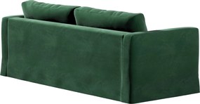 Potah na pohovku IKEA  Karlstad 3-místná, nerozkládací, dlouhý barva zelená látka lesklé, sametová
