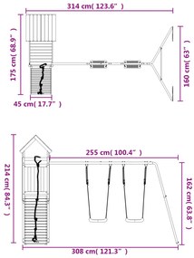vidaXL Dětské hřiště na zahradu impregnované borové dřevo