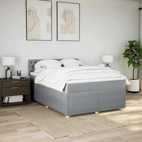Box spring postel s matrací světle šedá 140 x 190 cm textil 3289758