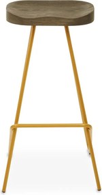 Barová stolička z jilmového dřeva ve zlaté barvě/v přírodní barvě (výška sedáku 78 cm) District – Premier Housewares