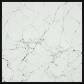 Konferenční stolek černý s bílým mramorovým sklem 90x90x50 cm 322913