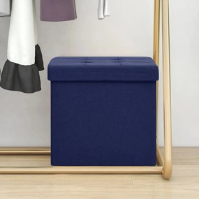 Skládací úložná stolička modrá umělý len