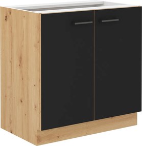 MODENA | dolní skříňka 80 D 2F s policí | 80 cm | artisan/černá mat
