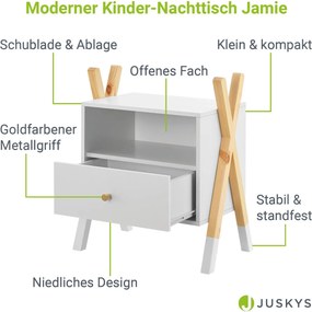 Juskys Dětský noční stolek Jamie