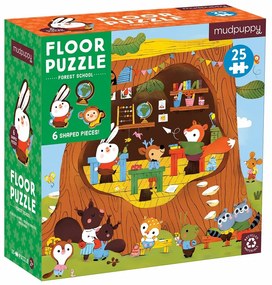 Mudpuppy Podlahové puzzle Lesní školka s tvarovanými dílky 25 dílků