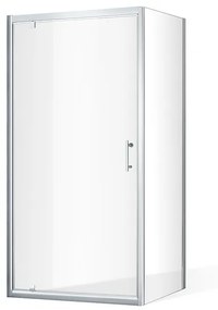 Roltechnik Outlet Otevírací jednokřídlé sprchové dveře OBDO1 s pevnou stěnou OBB Varianta: šířka dveří: 80 cm, šířka pevné stěny: 90 cm - (OBDO1-80_OBB-90), Barva profilů a typ výplně: profily: brillant, výplň: transparent