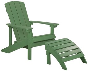 Zahradní židle s podnožkou Adack (tmavě zelená). 1035785