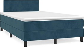Box spring postel s matrací a LED tmavě modrá 120x190 cm samet 3270145