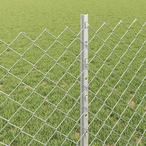 Plot s řetězovým odkazem a sloupkem 10 x 0,8 m Pozinkovaná ocel 3336287