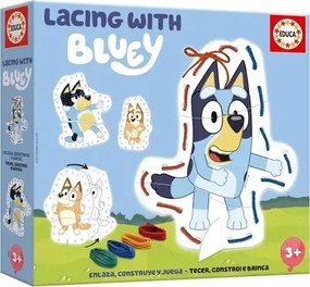 EDUCA Šněrovací hračka Bluey / Provlékání a skládání / 4 kartonové fig