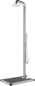 Zahradní sprcha s šedou základnou 230 cm nerezová ocel 3070784